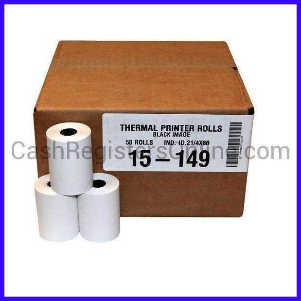 2 1/4" x 80' Thermal Credit Card Paper Rolls - Qty 50 – Cash Registers ...